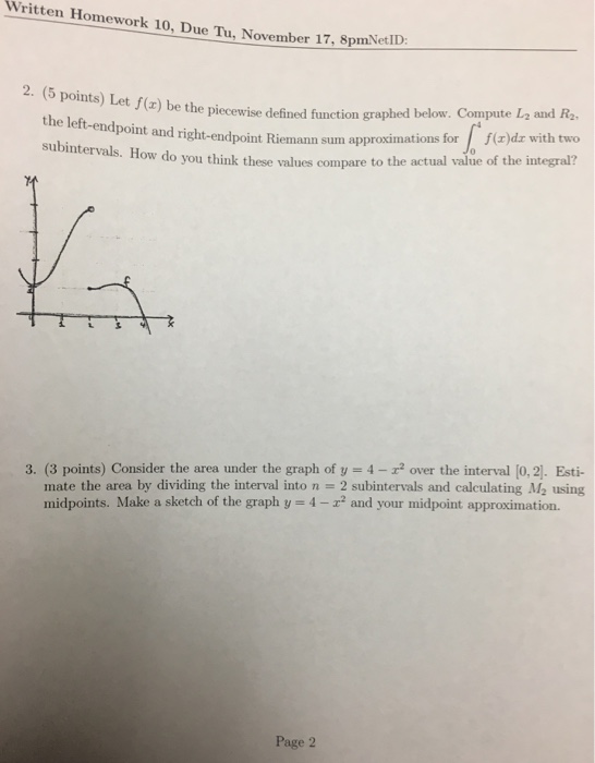 Solved Let f(x) be the piecewise defined function graphed | Chegg.com