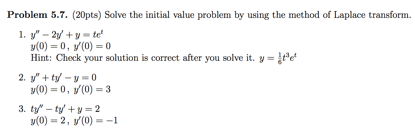 Solved Solve the initial value problem by using the method | Chegg.com