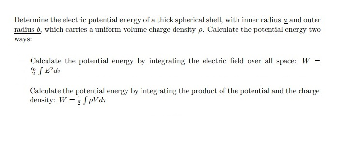 Solved Determine the electric potential energy of a thick | Chegg.com