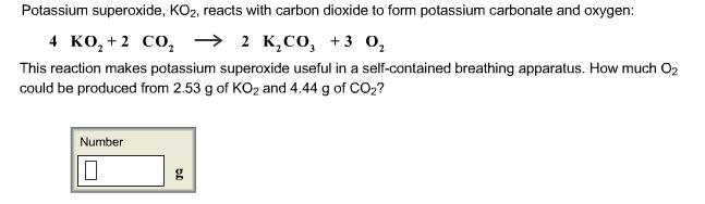 Solved Potassium superoxide, KO_2, reacts with carbon | Chegg.com