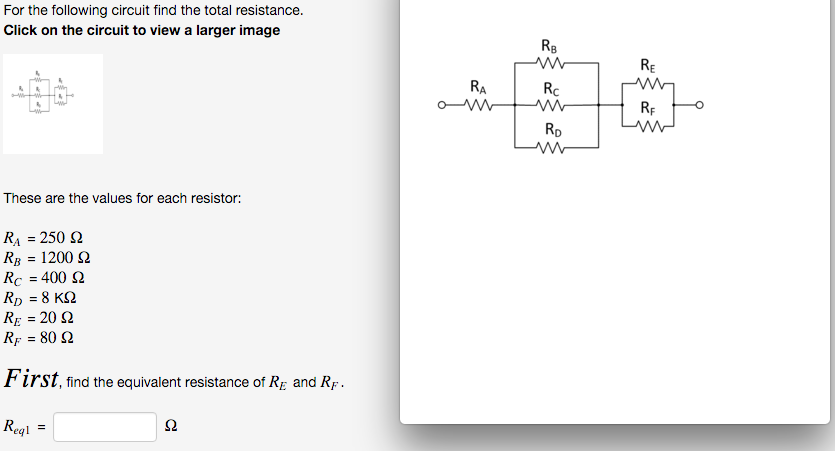 Solved For the following circuit find the total resistance. | Chegg.com