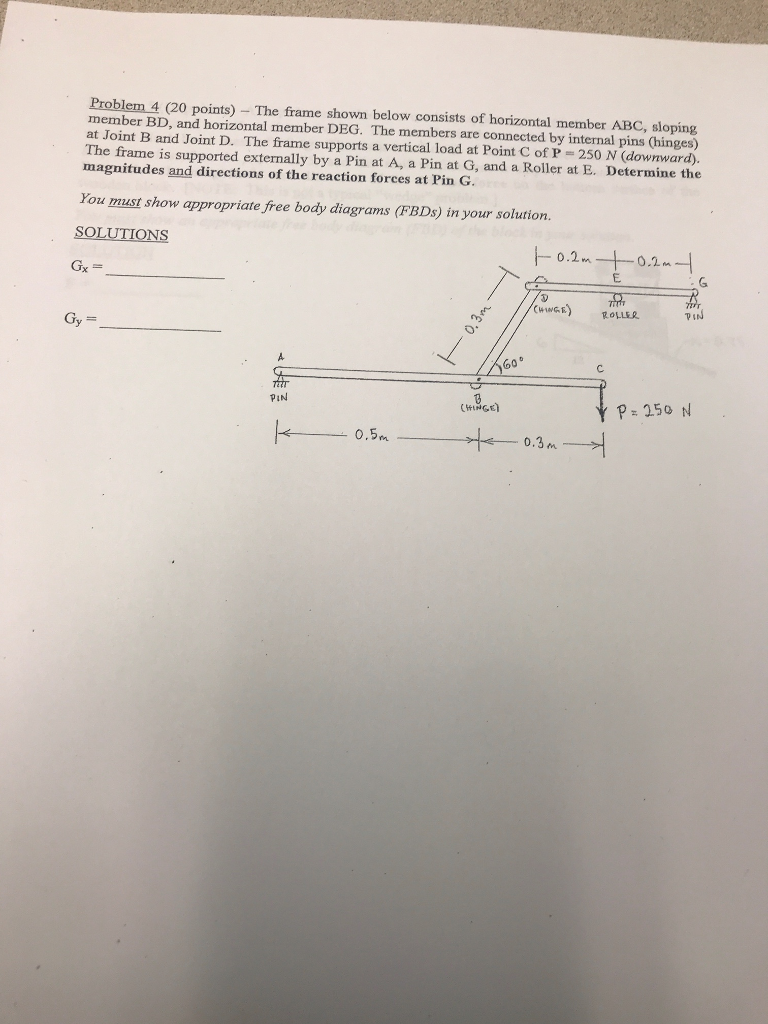 Solved Problem 4 (20 points) The frame shown below consists | Chegg.com