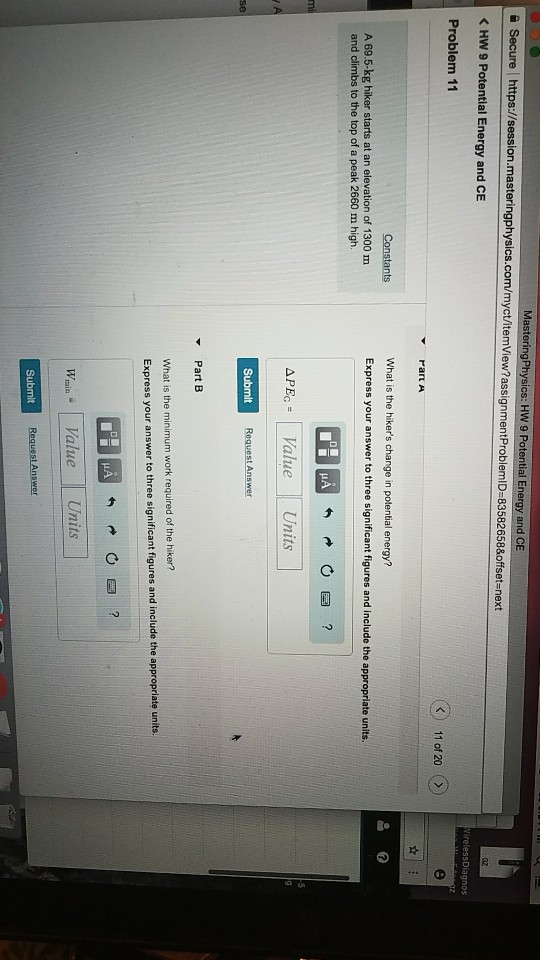 Solved Physics: HW 9 Potential E hysics.com/myct/itemView? | Chegg.com