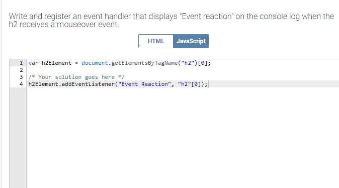 Solved Write and register an event handler that displays | Chegg.com