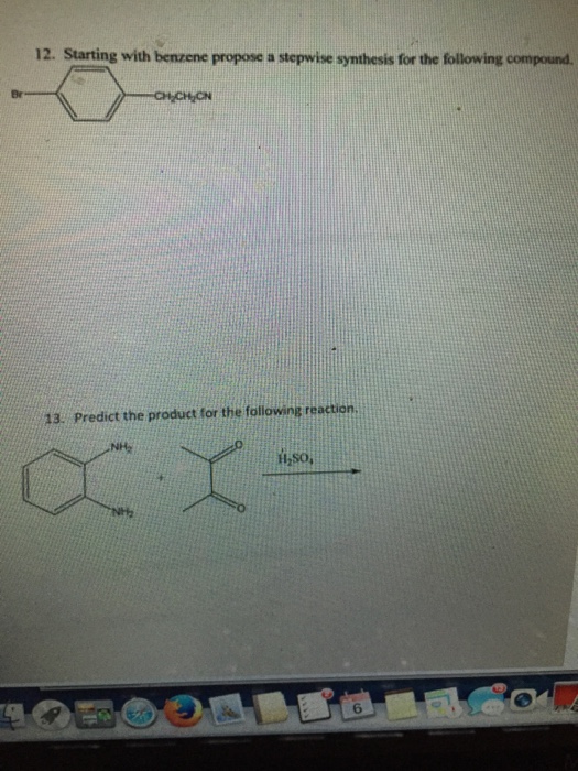 Solved 12) starting with benzene propose a stepwise | Chegg.com