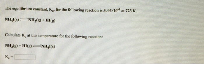 Solved Calculate K for Rearranged Equation What is K | Chegg.com