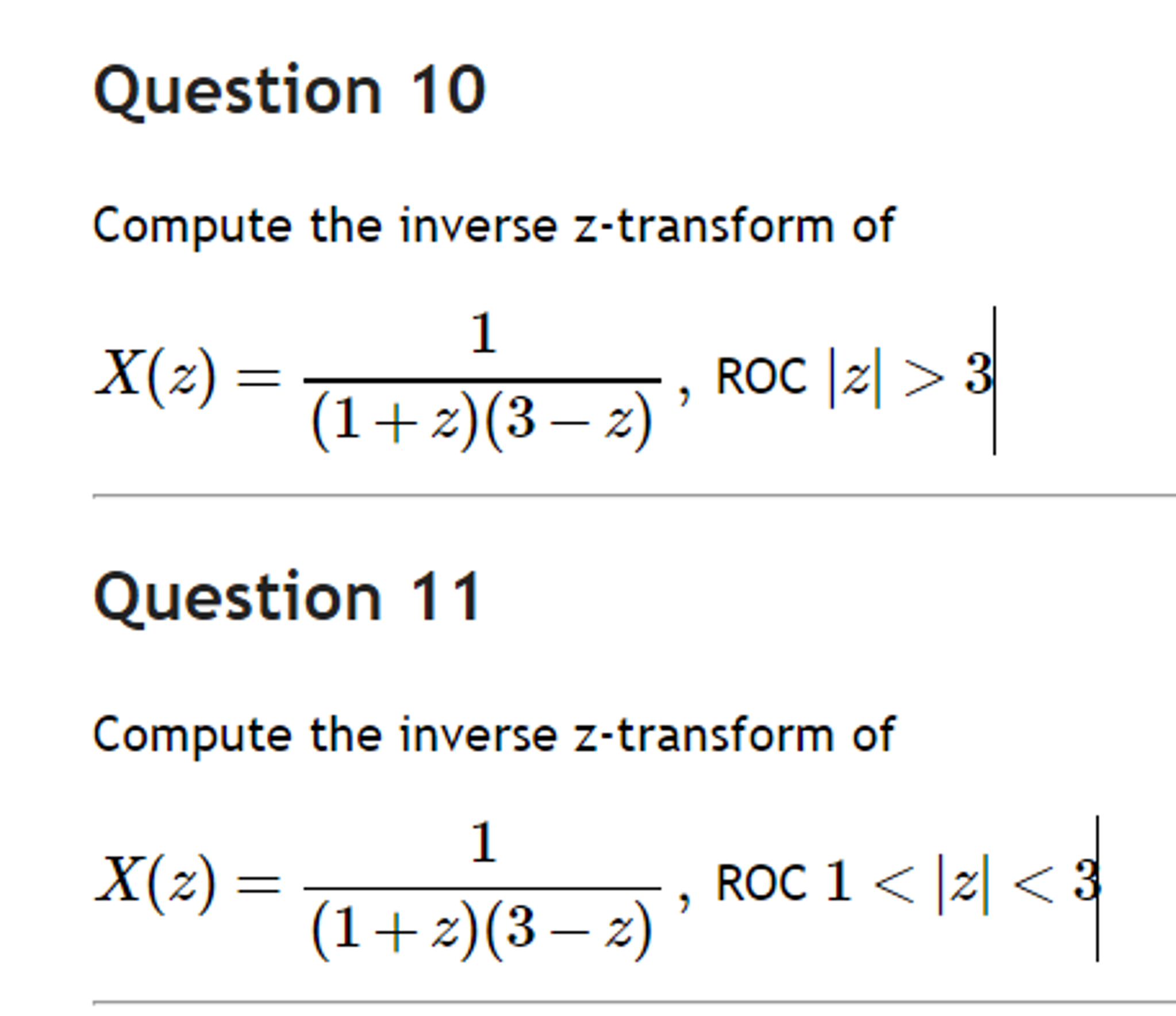 Solved Compute The Inverse Z Transform Of Xz 11 8007