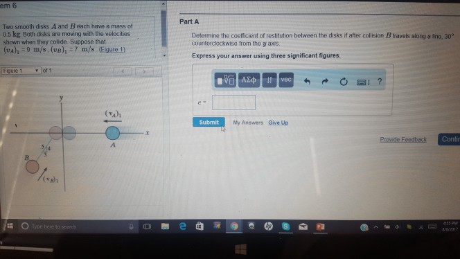 Solved Two Smooth Disks A And B Each Have A Mass Of 05 Kg 