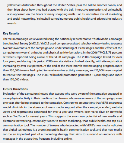 Solved BOX 15.3. CASE STUDY NEW MEDIA AND THE VERB CAMPAIGN | Chegg.com