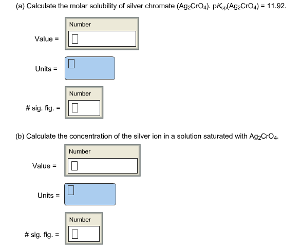 Solved (a) Calculate the molar solubility of silver chromate | Chegg.com