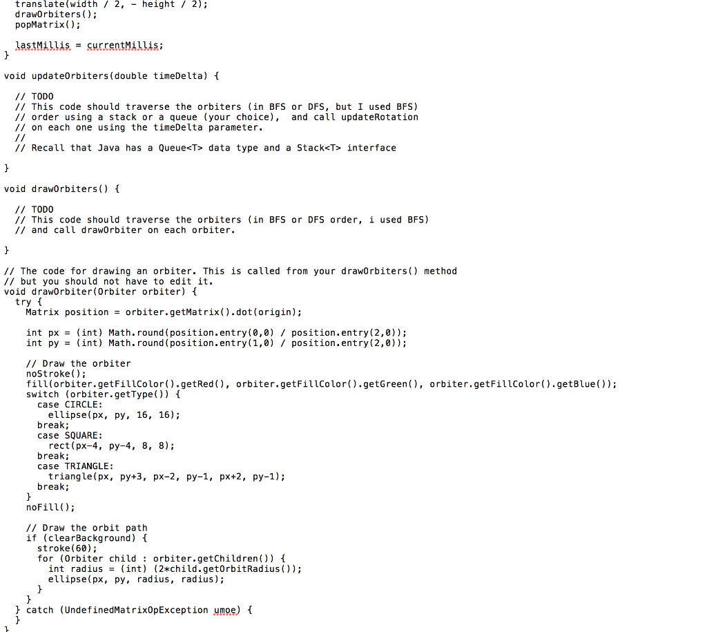 Digital Orrery - All the files (write-up, Processing | Chegg.com