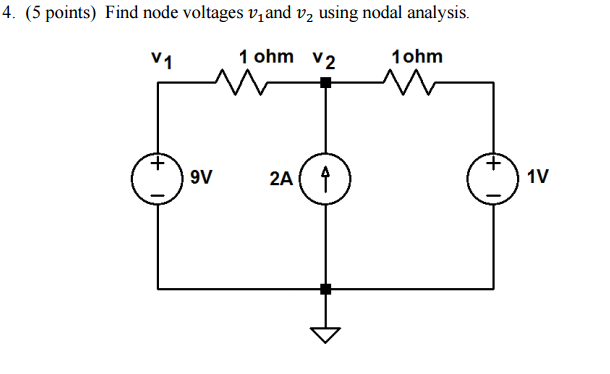 Solved Find node voltage v_1 and v_2 using nodal analysis. | Chegg.com