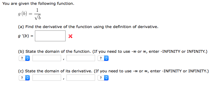 Solved You are given the following function. g (b) (a) Find | Chegg.com