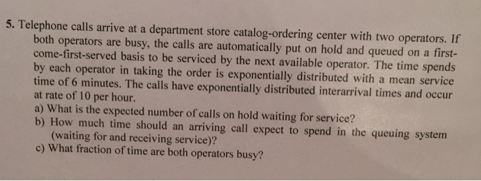 Solved Telephone calls arrive at a department store | Chegg.com