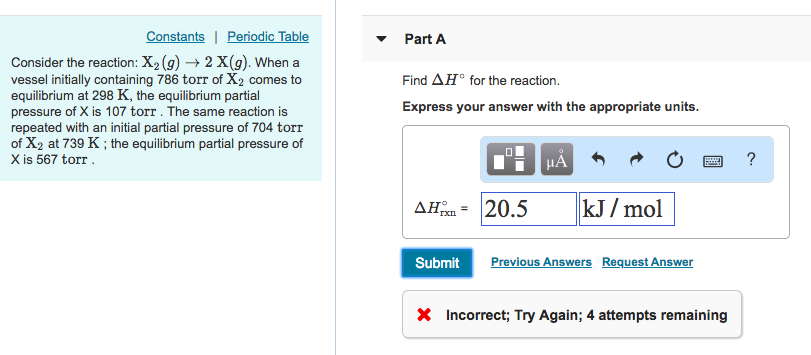 Solved Constants Periodic Table Part A Consider the reaction | Chegg.com