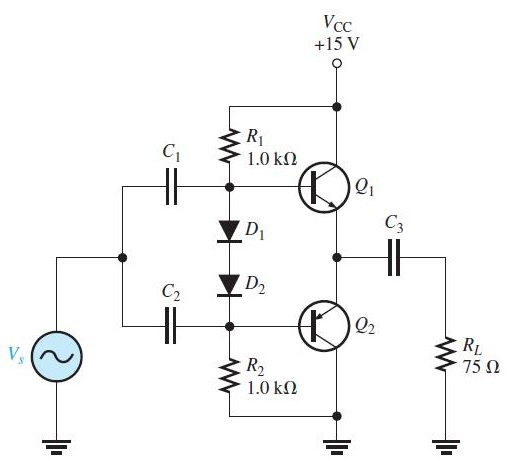 Solved Refer to the class AB amplifier in Figure 7–46 | Chegg.com