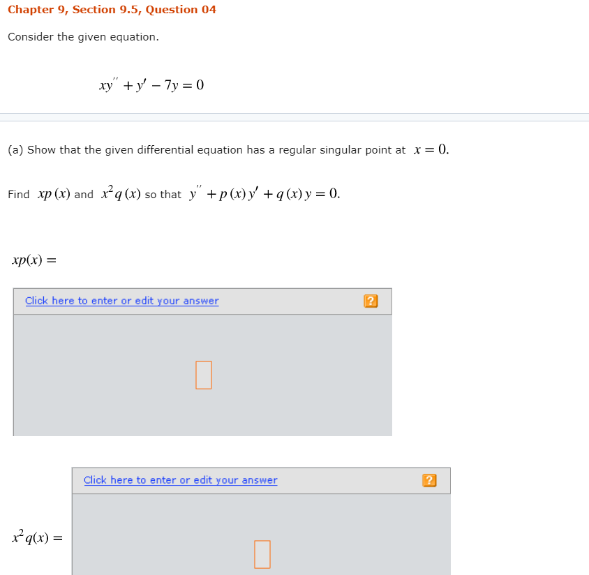 Solved Chapter 9, Section 9.5, Question 04 Consider the | Chegg.com