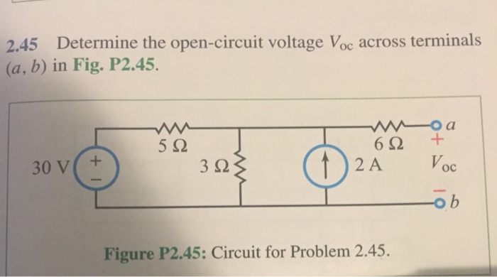 Solved Determine the open - circuit voltage V_oc across | Chegg.com