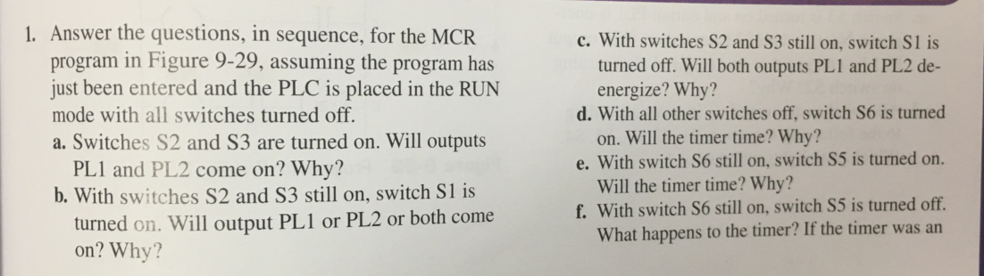 1. Answer the questions, in sequence, for the MCR | Chegg.com