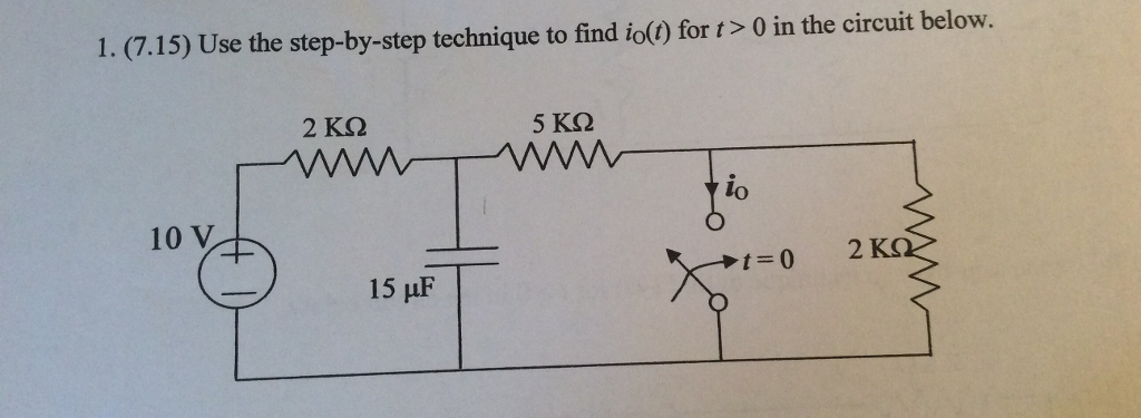 Solved Use the step-by-step technique to find i_o(t) for t > | Chegg.com
