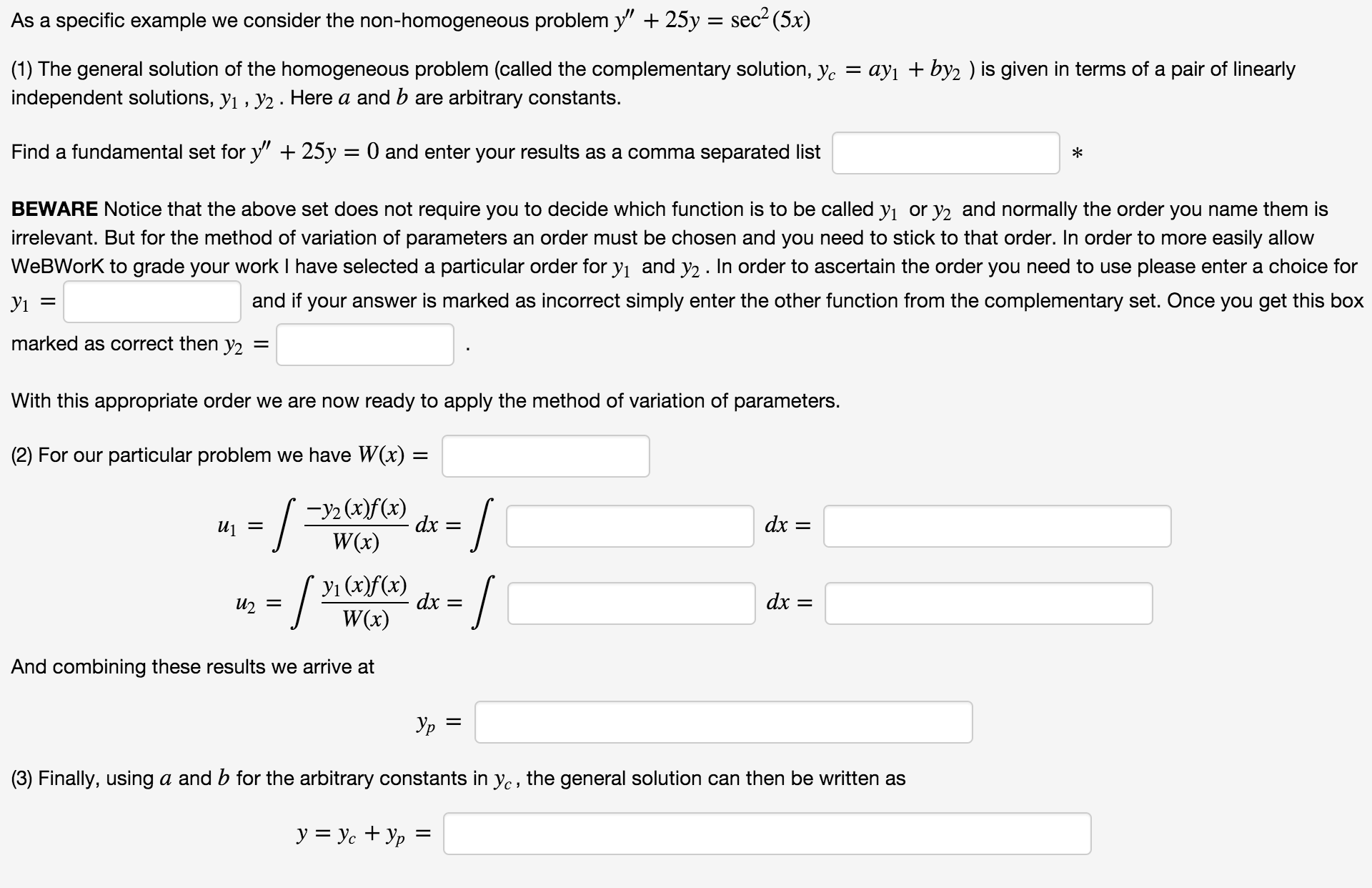 Solved As a specific example we consider the non-homogeneous | Chegg.com