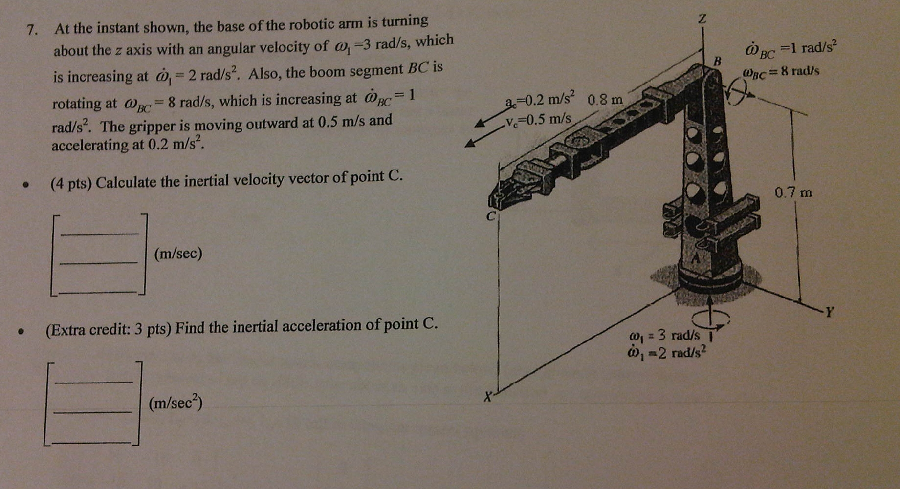 At the instant shown, the base of the robotic arm is | Chegg.com