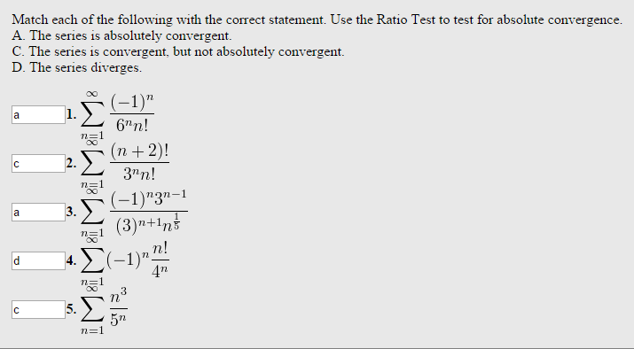 Solved Match each of the following with the correct | Chegg.com