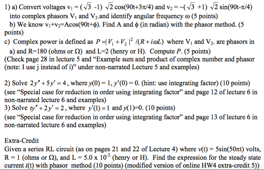 Solved Convert voltages v_1 = (squareroot 3 -1) 2 squareroot | Chegg.com