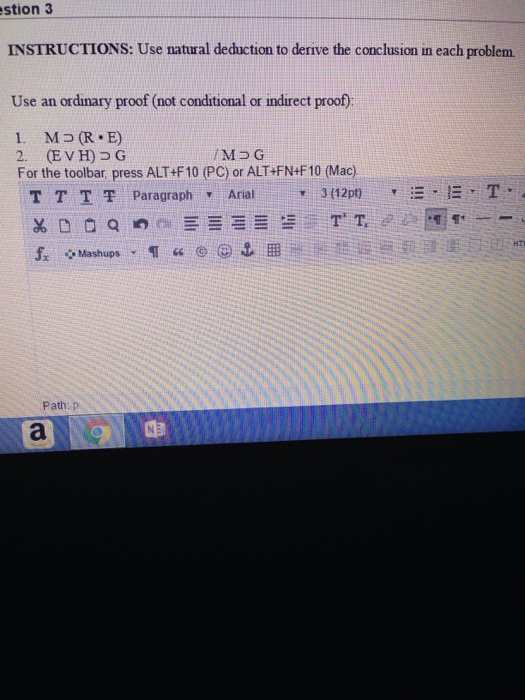 Solved Use an ordinary proof (not conditional or indirect | Chegg.com