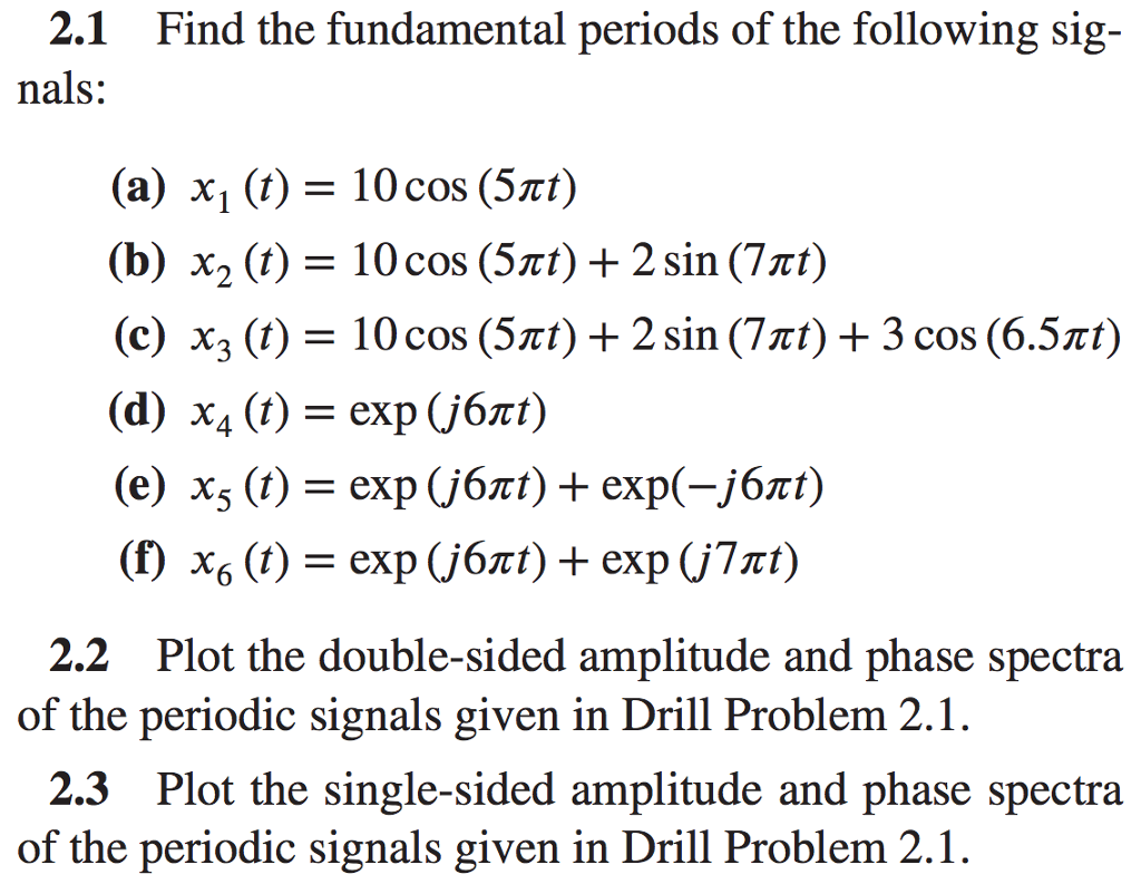 Solved Find the fundamental periods of the following | Chegg.com