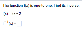 Solved The function f(x) is one-to-one. Find its inverse | Chegg.com