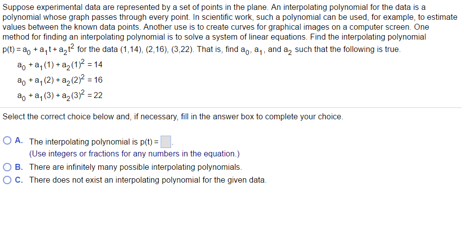 Solved Suppose experimental data are represented by a set of | Chegg.com