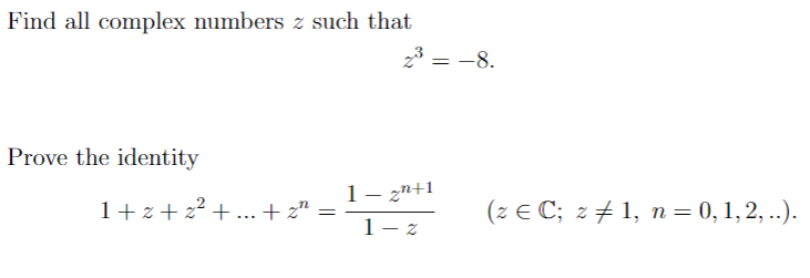 Solved Find all complex numbers z such that Prove the | Chegg.com