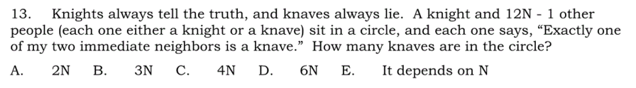 Solved Knights always tell the truth, and knaves always lie. | Chegg.com
