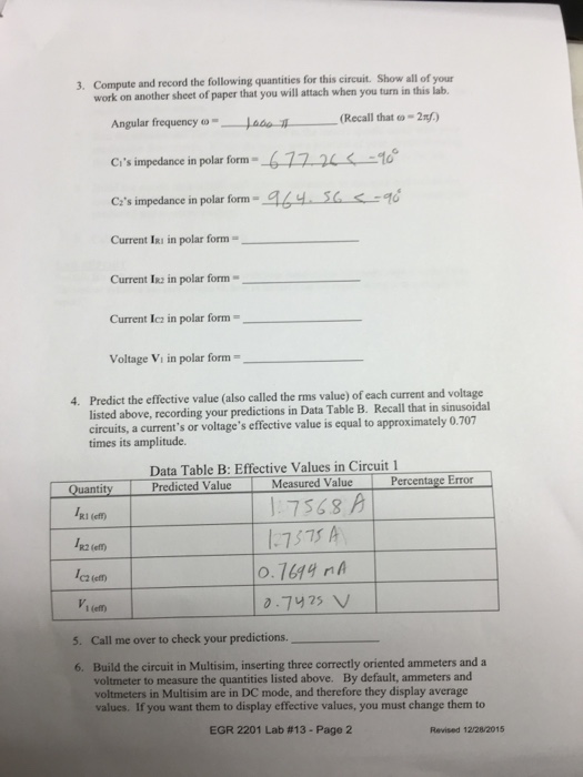 Solved Use Multisim to simulate AC circuits and obtain | Chegg.com