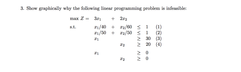 Solved 3. Show graphically why the following linear | Chegg.com