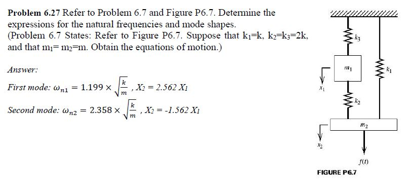 Solved Problem 6.27 Refer to Problem 6.7 and Figure P6.7. | Chegg.com