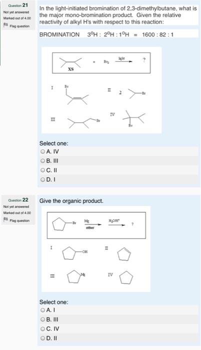 Solved Question 21 In the light-initiated bromination of | Chegg.com