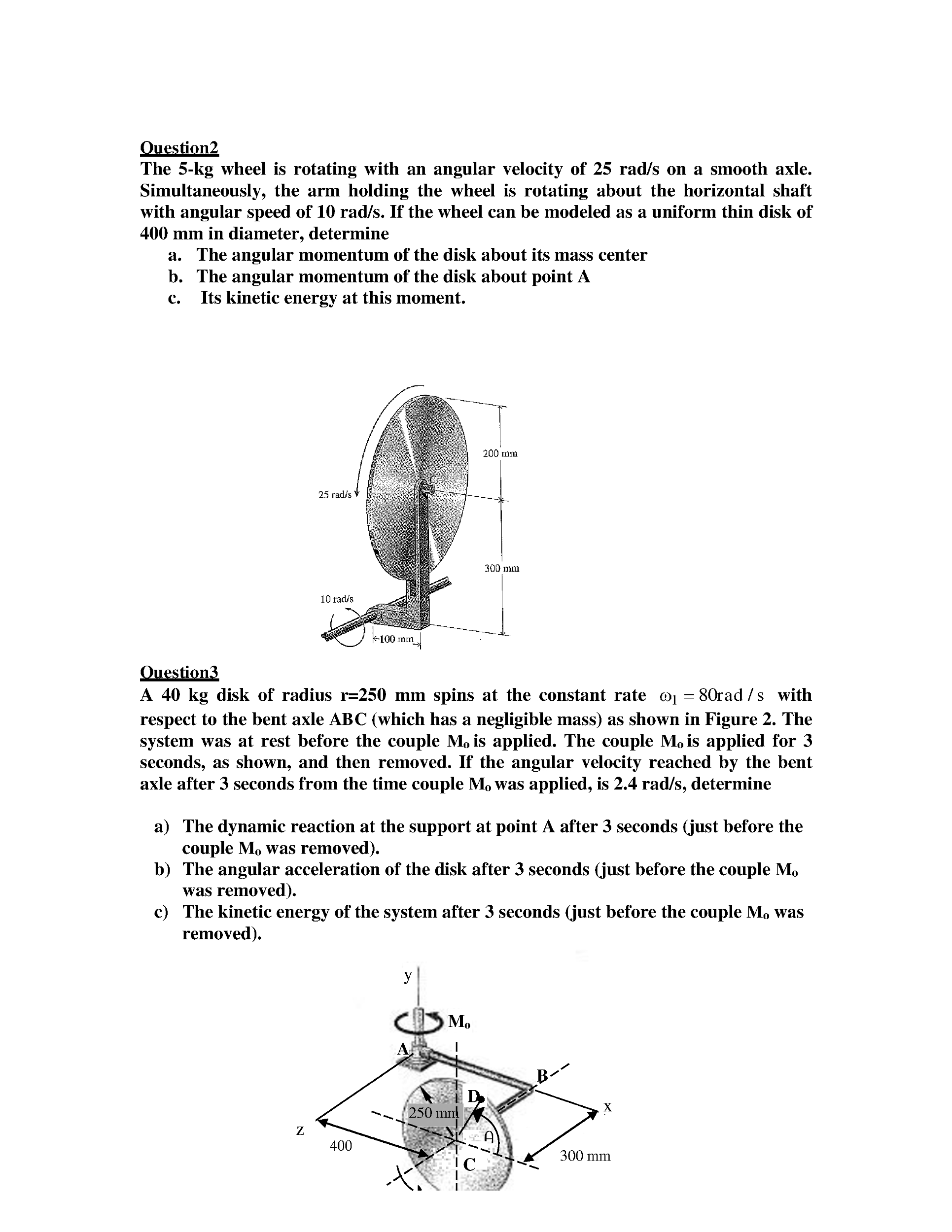 Solved The 5-kg wheel is rotating with an angular velocity | Chegg.com