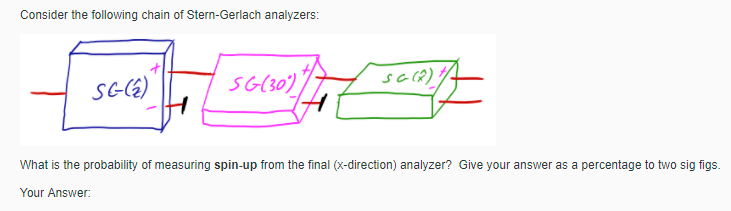 Solved Consider the following chain of Stern-Gerlach | Chegg.com