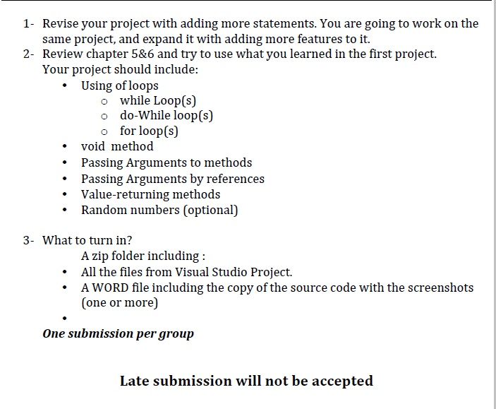 So I have a project that's divded into 3. It needs to | Chegg.com