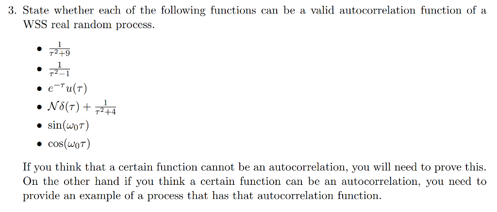 Solved 3. State whether each of the following functions can | Chegg.com