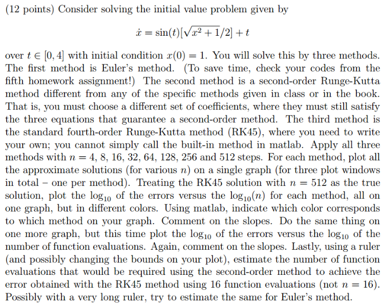 Consider solving the initial value problem given by | Chegg.com