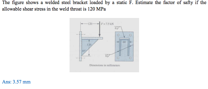 Solved The figure shows a welded steel bracket loaded by a | Chegg.com Solved The figure shows a welded steel bracket loaded by a | Chegg.com