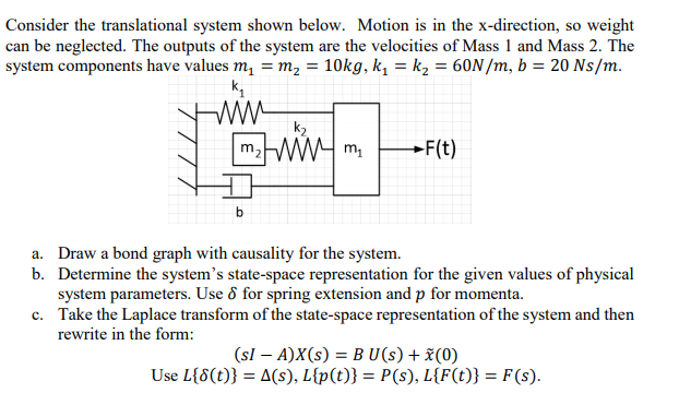Consider the translational system shown below. Motion | Chegg.com Consider the translational system shown below. Motion | Chegg.com