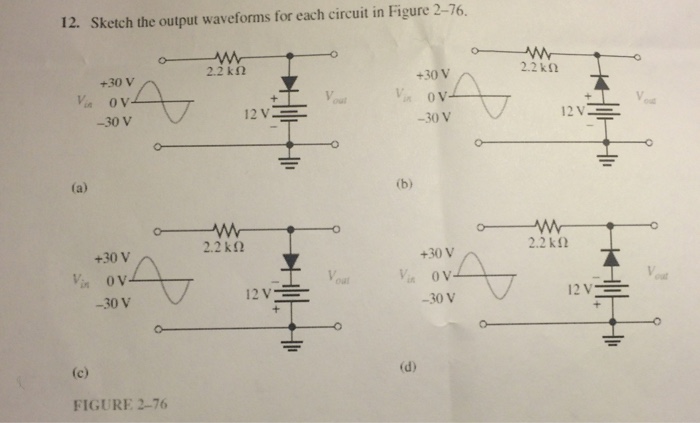 Solved Sketch the output waveforms for each circuit in | Chegg.com Solved Sketch the output waveforms for each circuit in | Chegg.com
