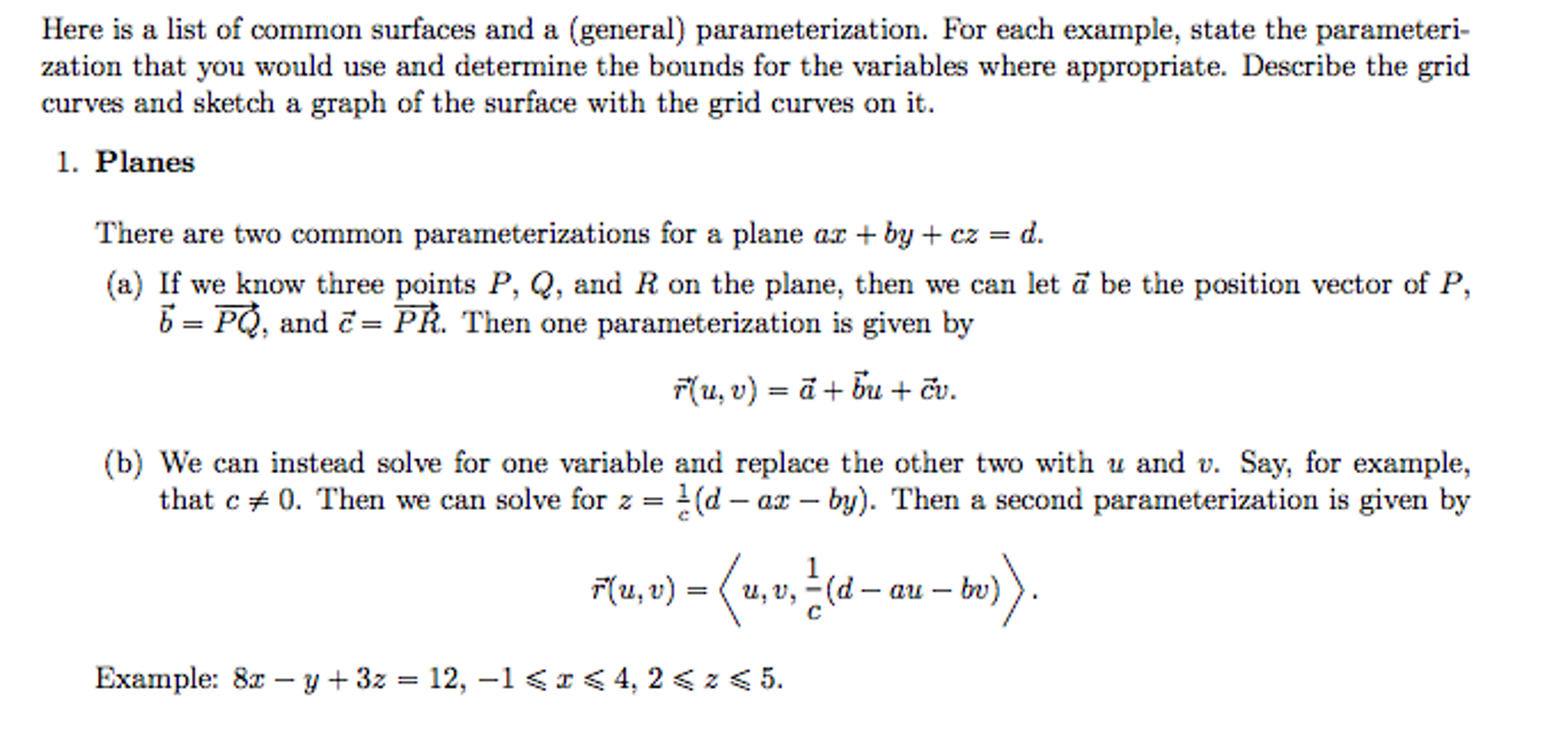 Solved Here is a list of common surfaces and a (general) | Chegg.com