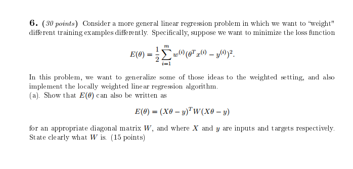 Consider a more general linear regression problem in | Chegg.com