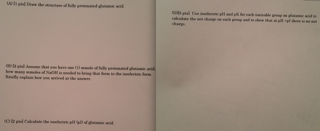 Solved (A) II pts] Draw the structure of fully protonated | Chegg.com