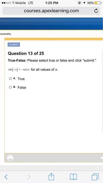 Solved Please select true or false and click "submit." | Chegg.com